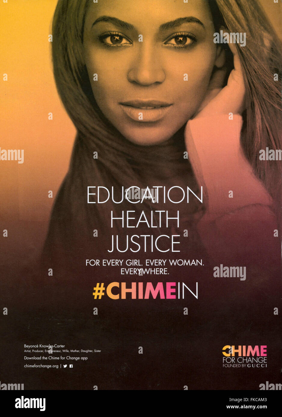 2000s UK Chime for Change Magazine Advert Stock Photo - Alamy