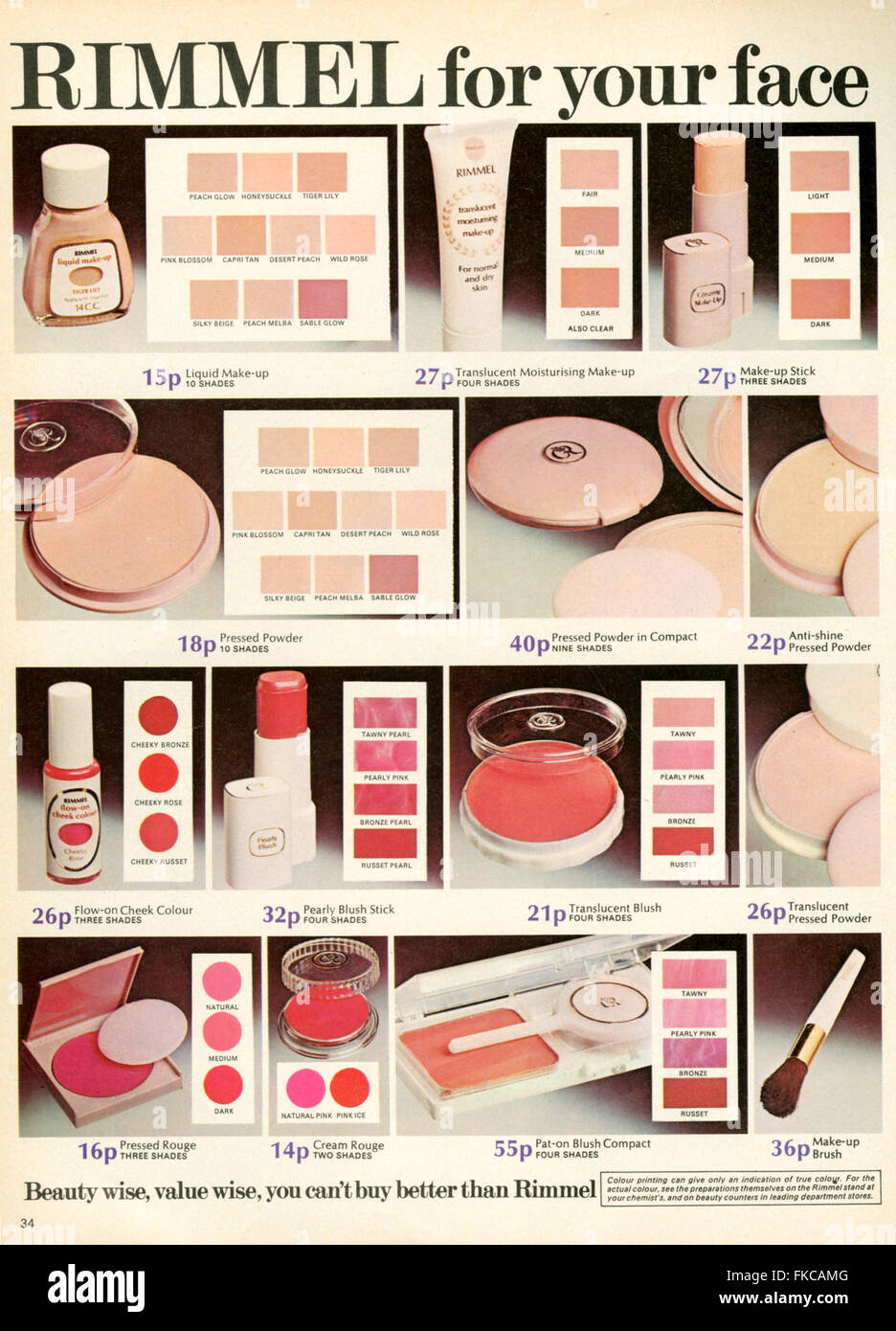 1970s UK Rimmel Magazine Advert Stock Photo - Alamy