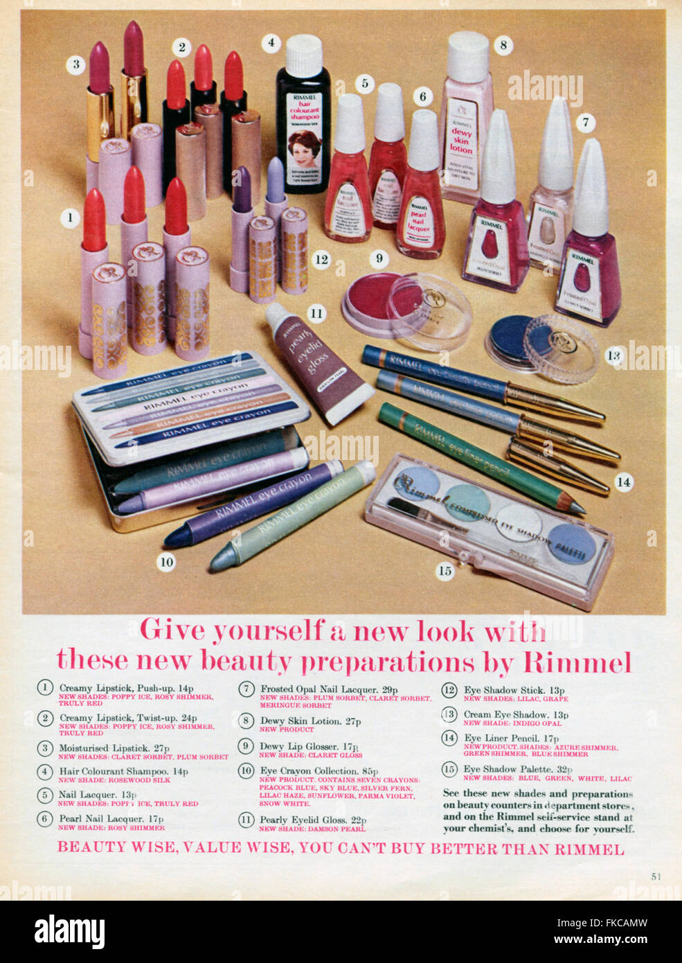 1970s UK Rimmel Magazine Advert Stock Photo - Alamy