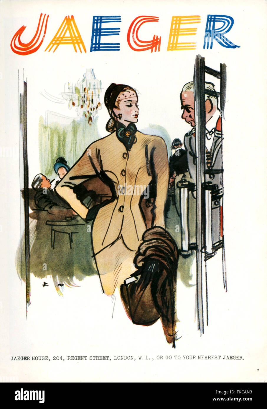 1940s UK Jaeger Magazine Advert Stock Photo - Alamy