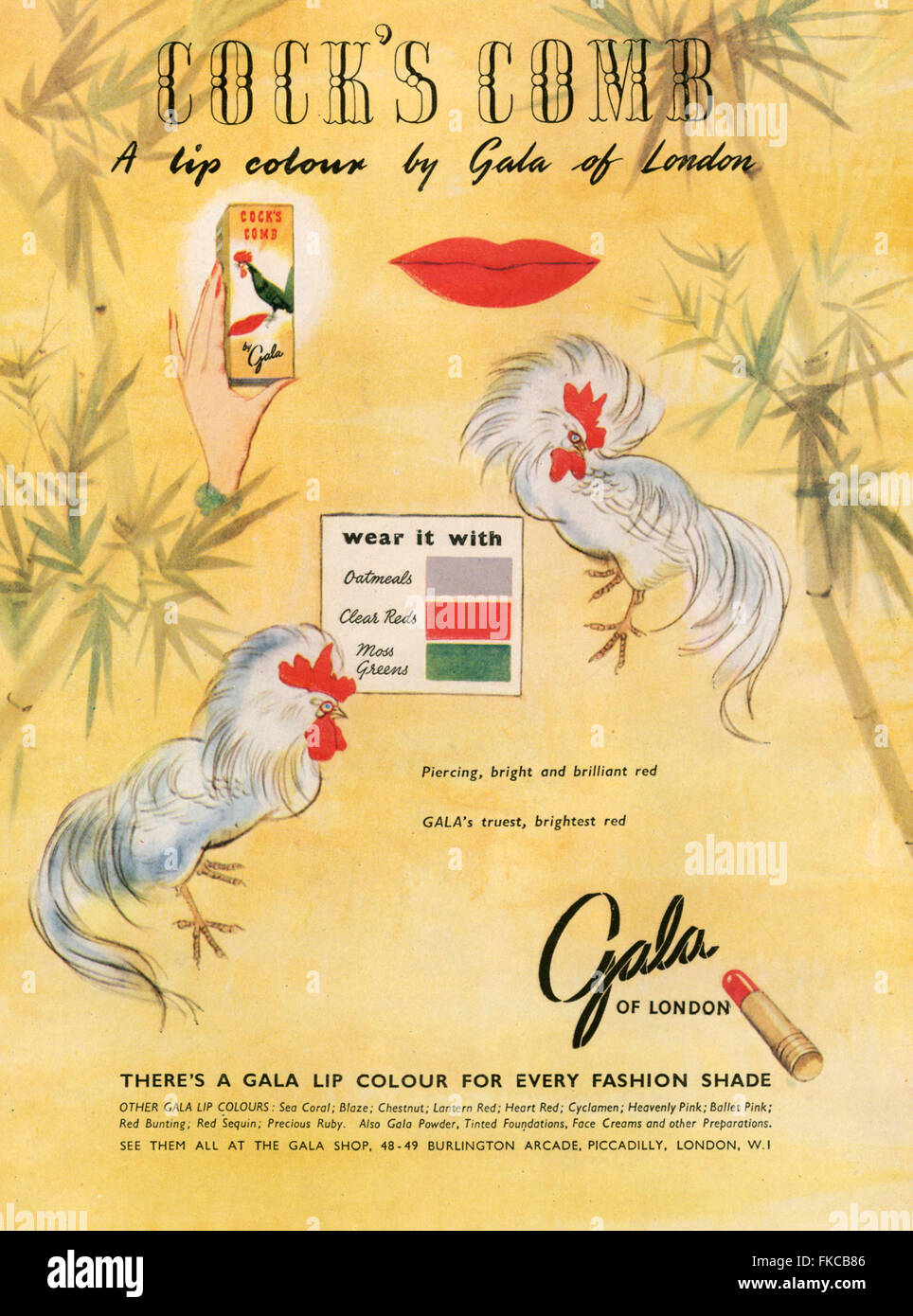 1940s UK Gala Magazine Advert Stock Photo - Alamy