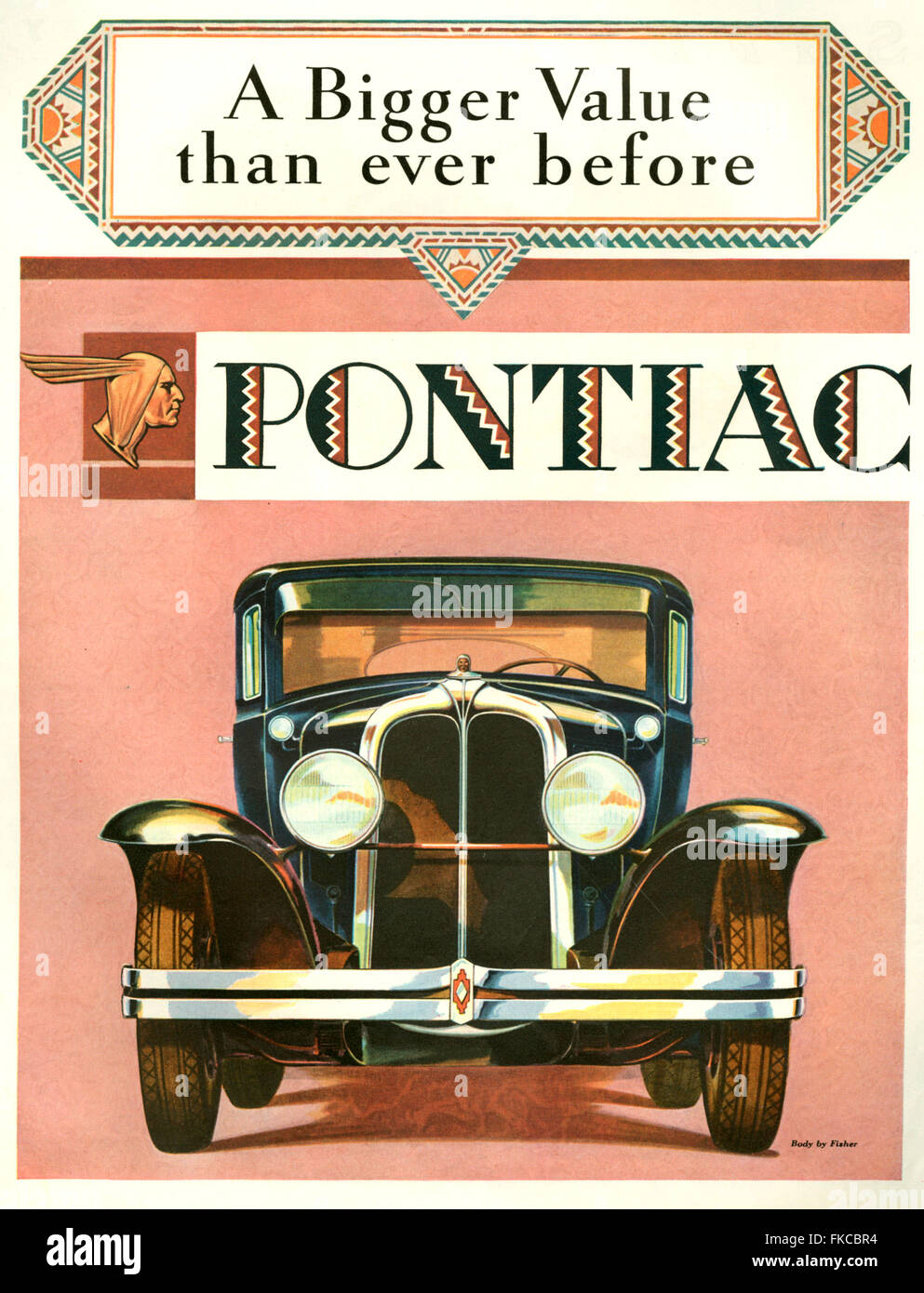 1920s USA Pontiac Magazine Advert Stock Photo - Alamy