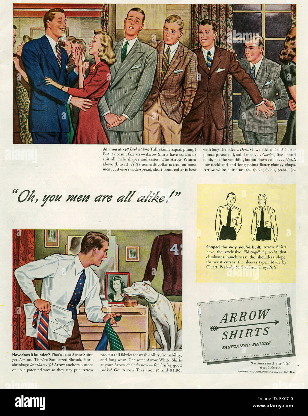 1940s USA Arrow Magazine Advert Stock Photo - Alamy