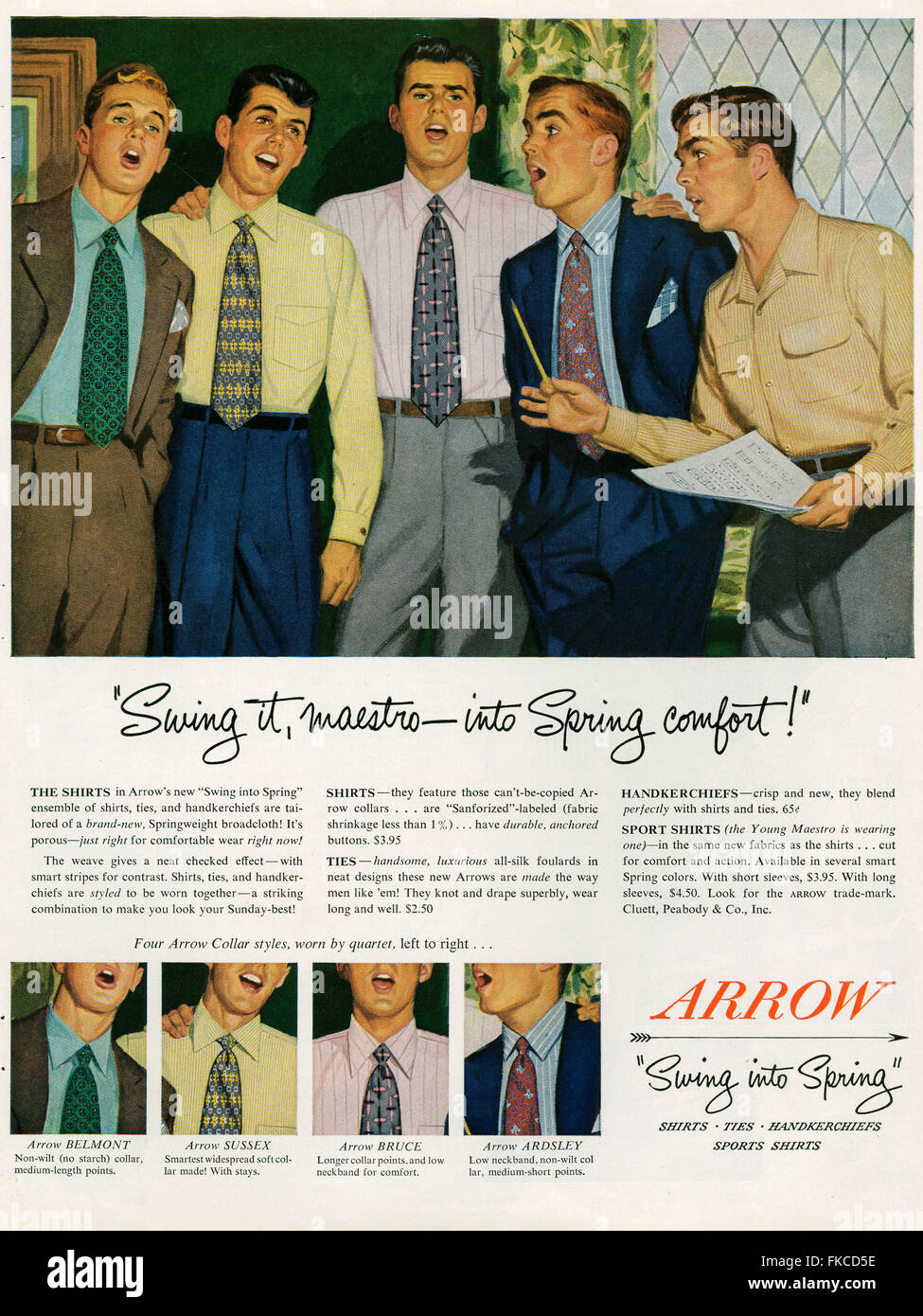 1950s USA Arrow Magazine Advert Stock Photo - Alamy