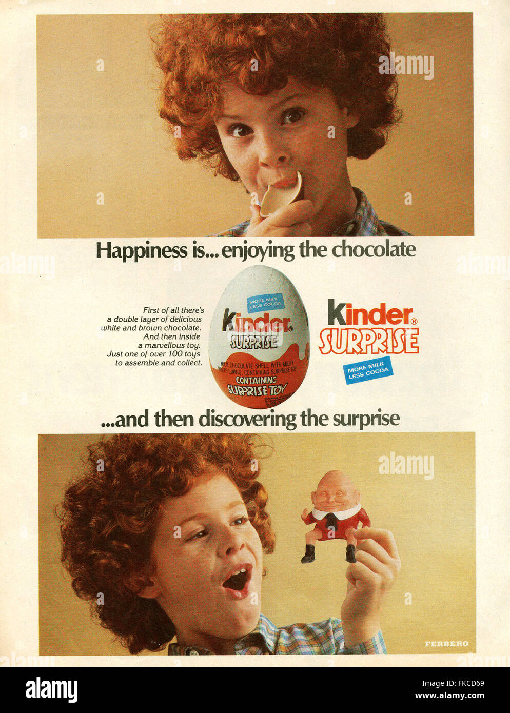 1980s UK Kinder Magazine Advert Stock Photo - Alamy