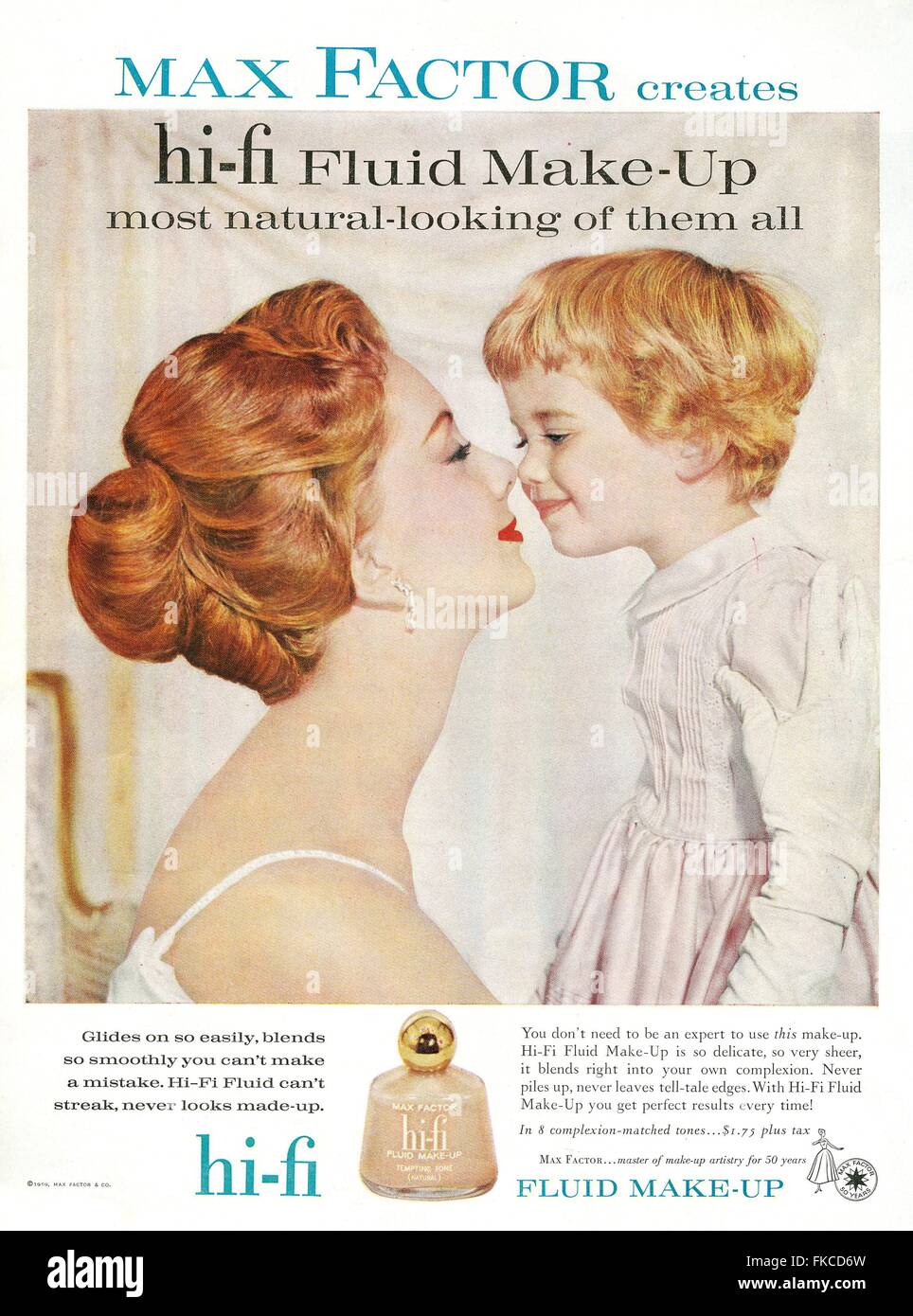 1950s USA Max Factor Magazine Advert Stock Photo - Alamy
