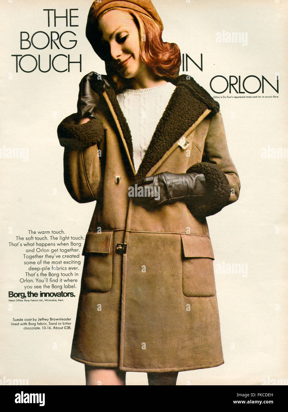 1960s UK Orlon Magazine Advert Stock Photo - Alamy