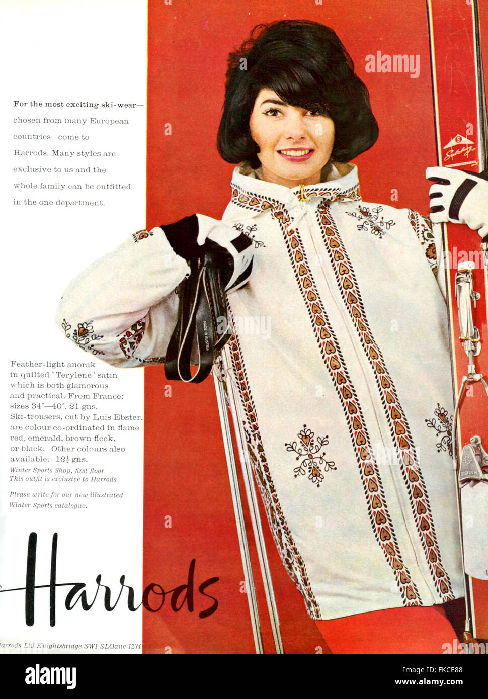 1960s UK Harrods Magazine Advert Stock Photo - Alamy