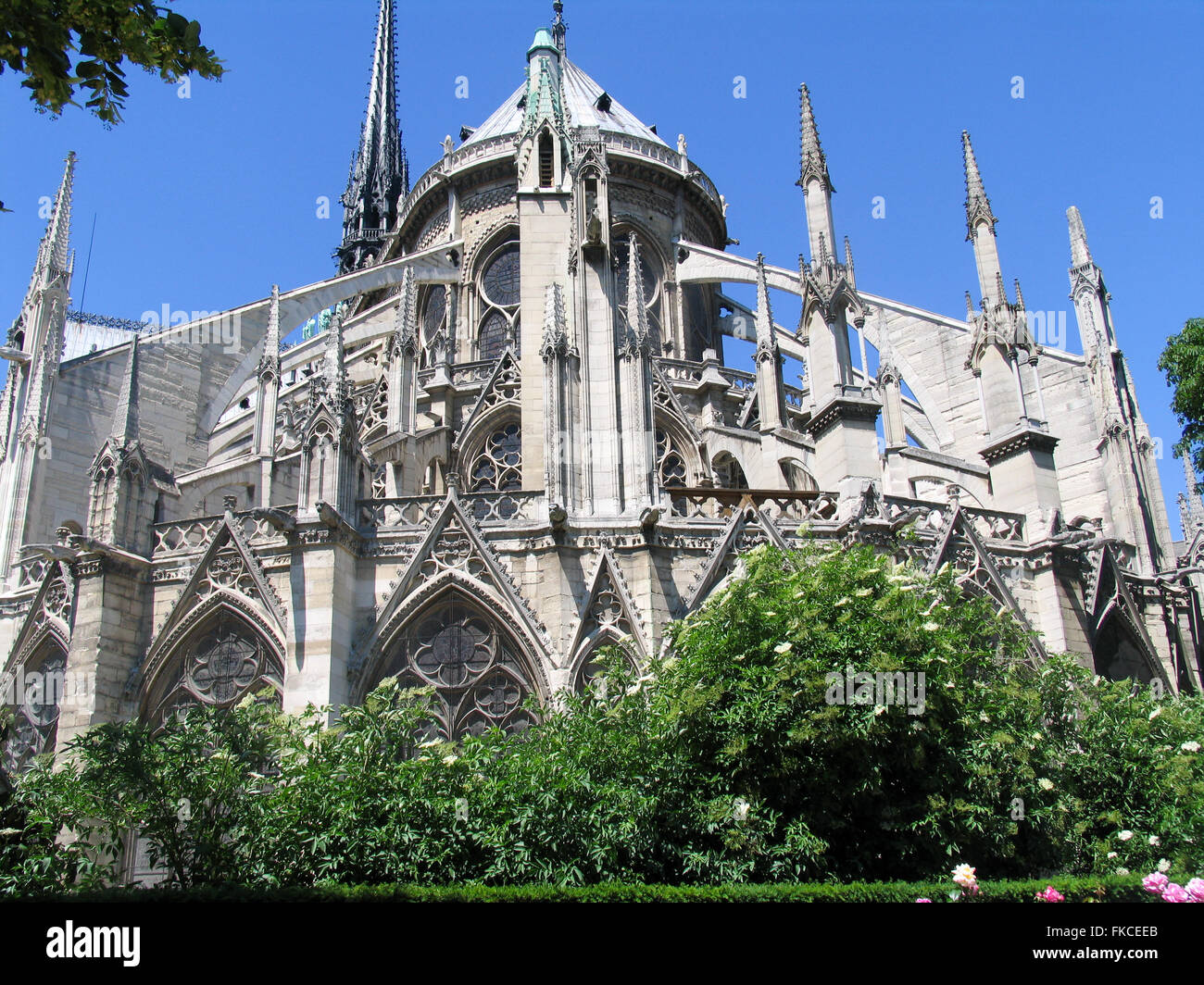 The rear of Notre Dame Cathedral Stock Photo - Alamy