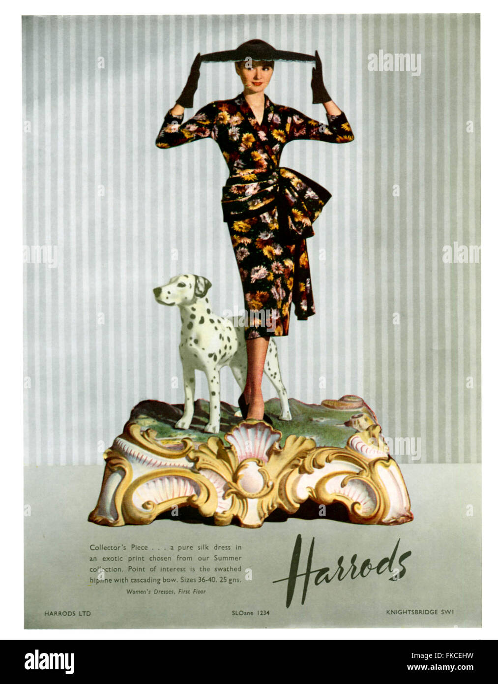 1950s UK Harrods Magazine Advert Stock Photo - Alamy