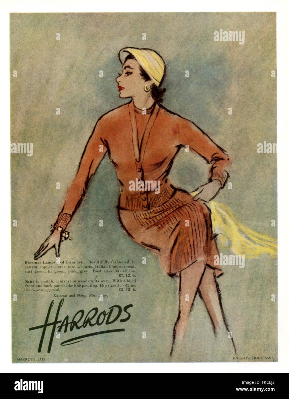 1950s uk harrods magazine advert hi-res stock photography and images ...