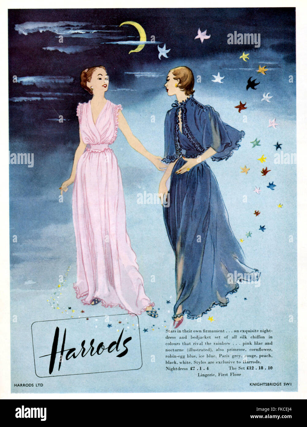 1950s UK Harrods Magazine Advert Stock Photo - Alamy