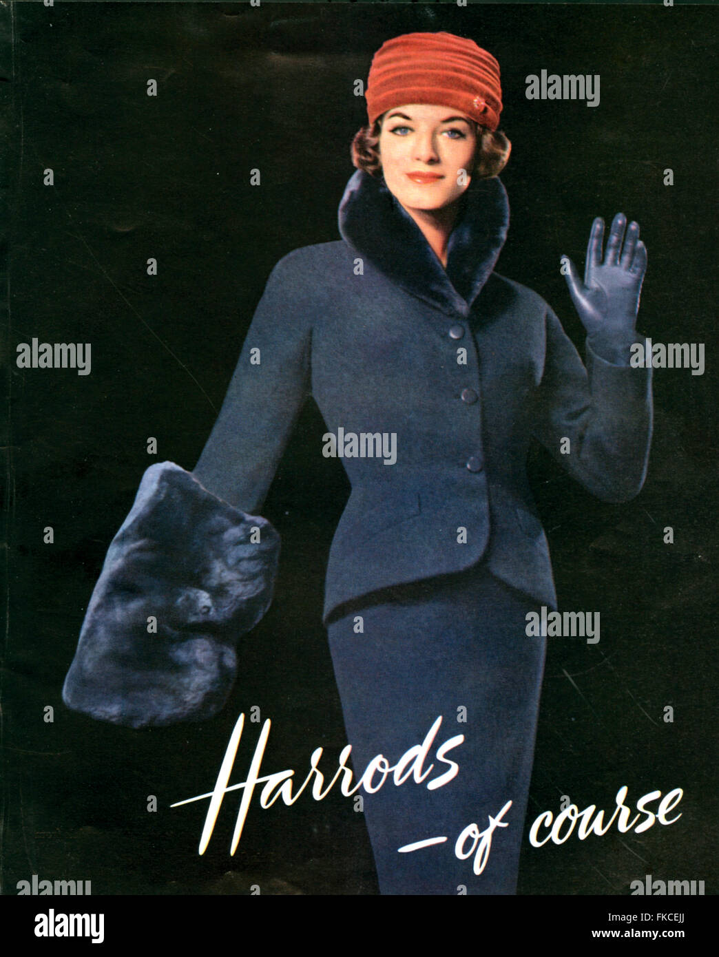 1950s UK Harrods Magazine Advert Stock Photo - Alamy