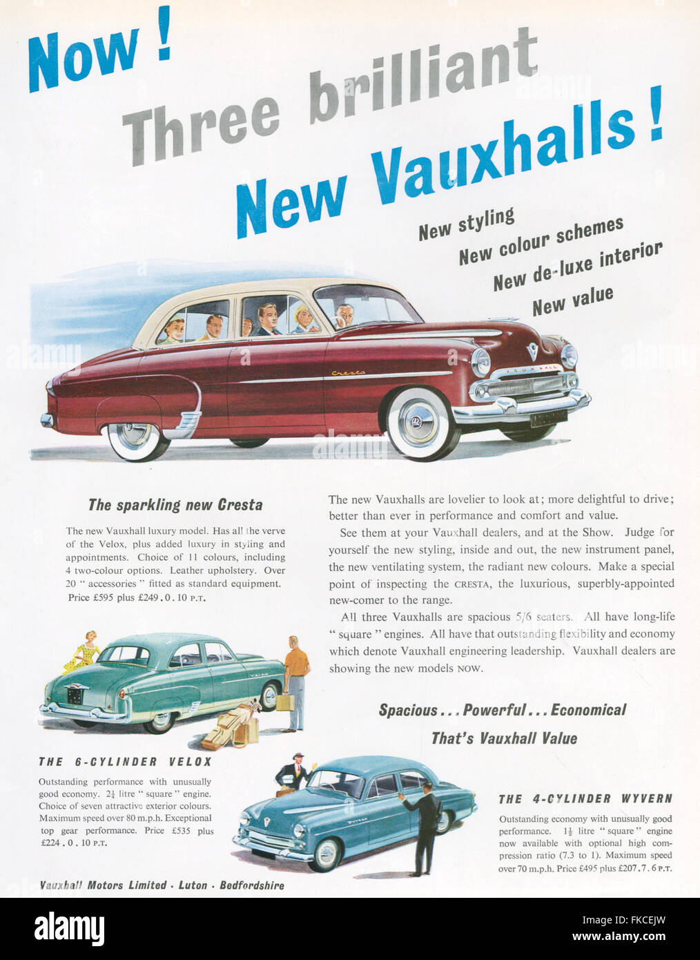 1950s UK Vauxhall Magazine Advert Stock Photo - Alamy