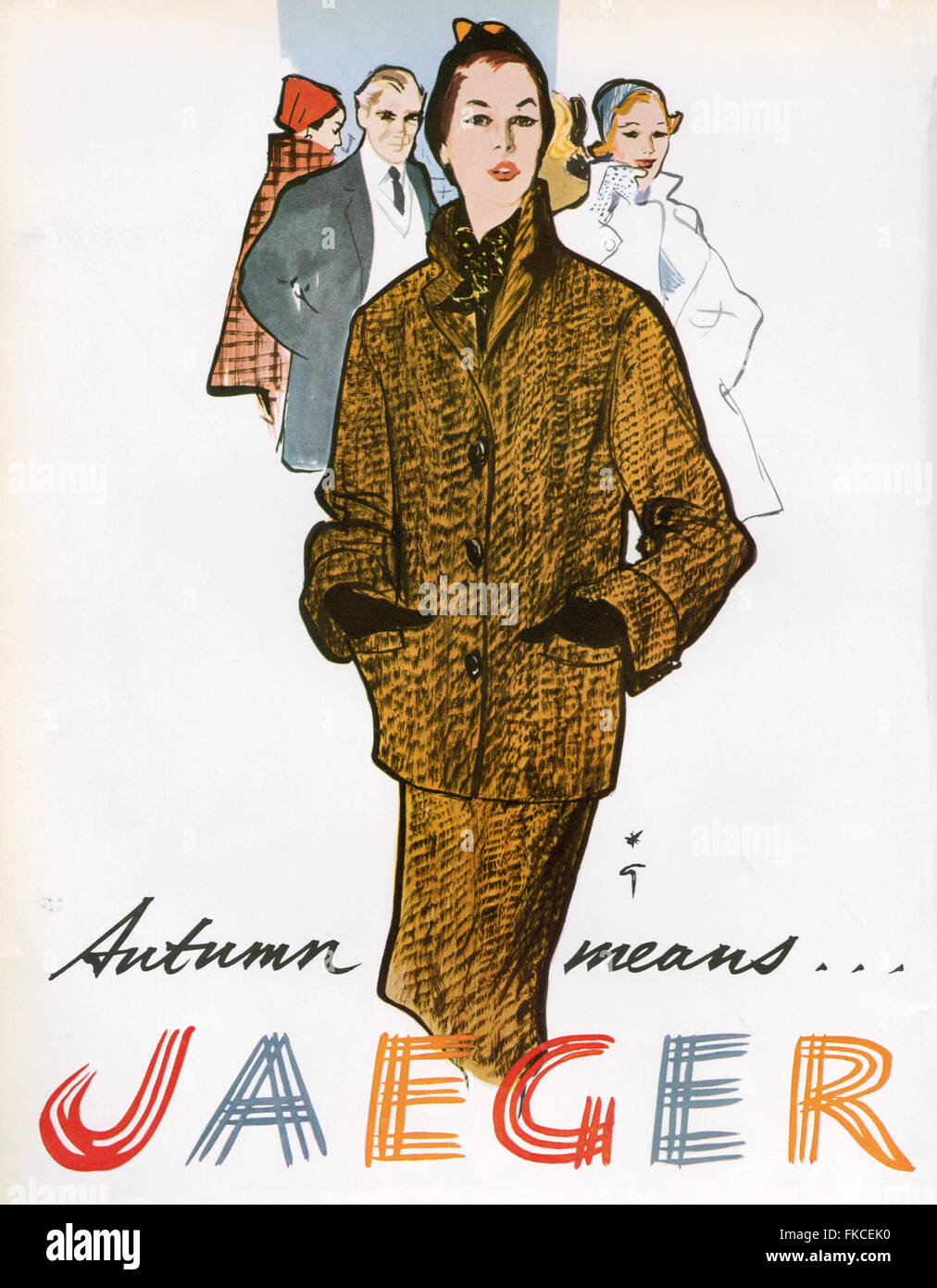 1950s UK Jaeger Magazine Advert Stock Photo - Alamy