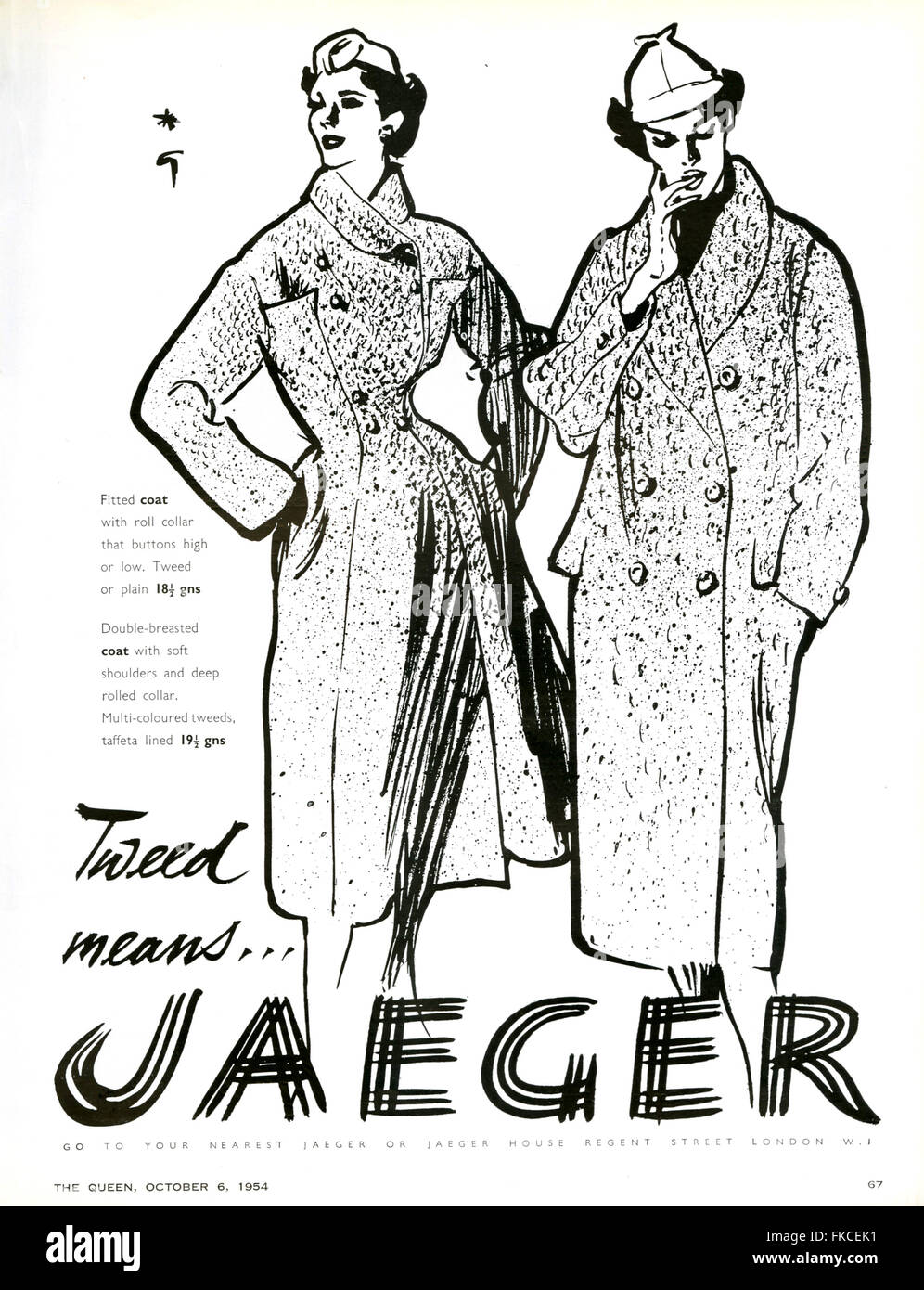 1950s UK Jaeger Magazine Advert Stock Photo - Alamy