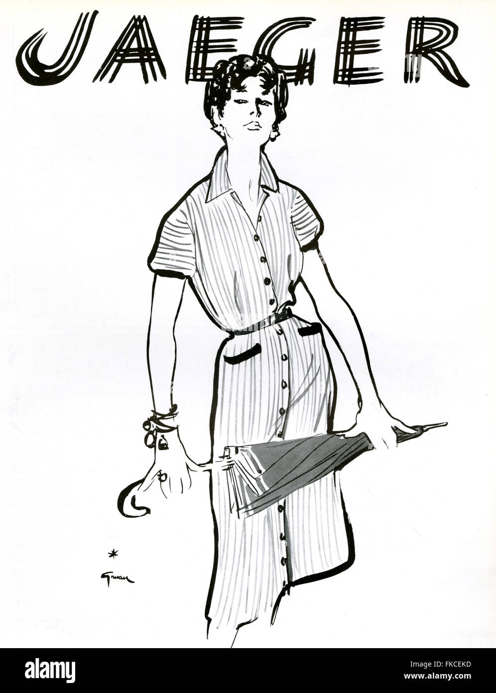 1950s UK Jaeger Magazine Advert Stock Photo - Alamy