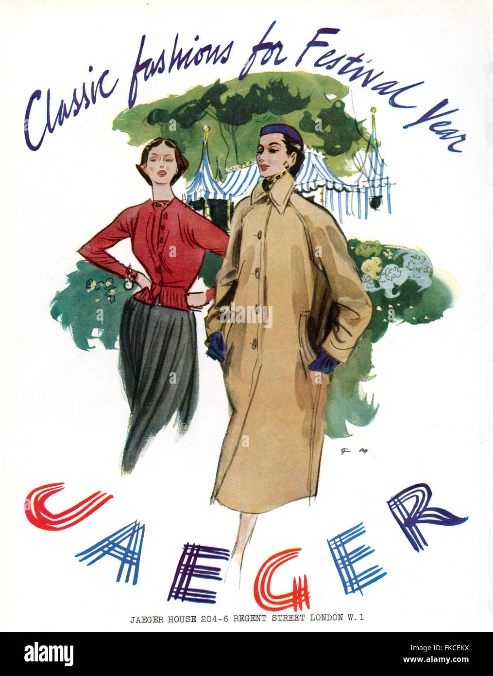 1950s UK Jaeger Magazine Advert Stock Photo - Alamy
