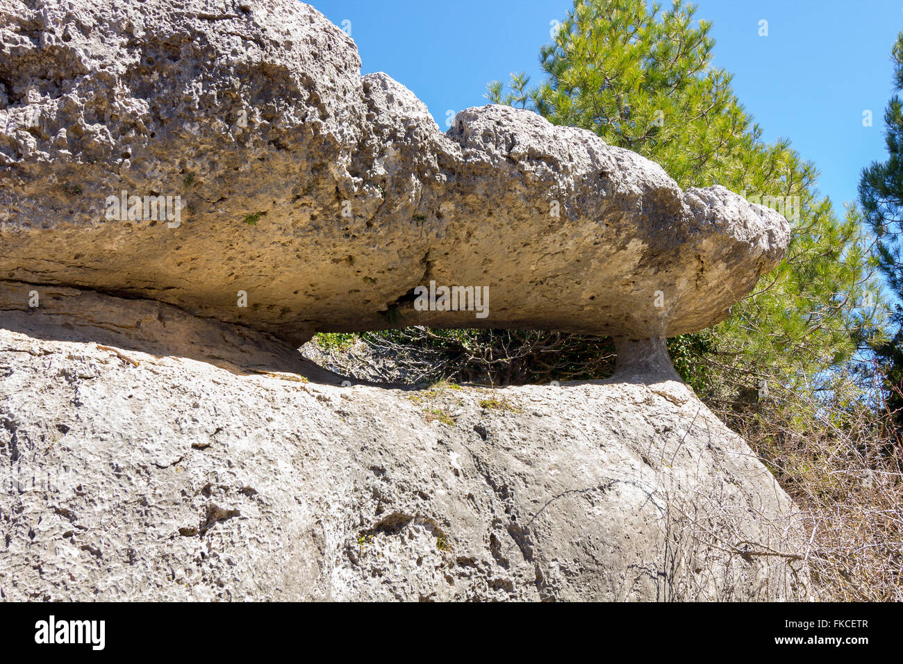 Rocks with capricious forms in the enchanted city of Cuenca, Spain ...