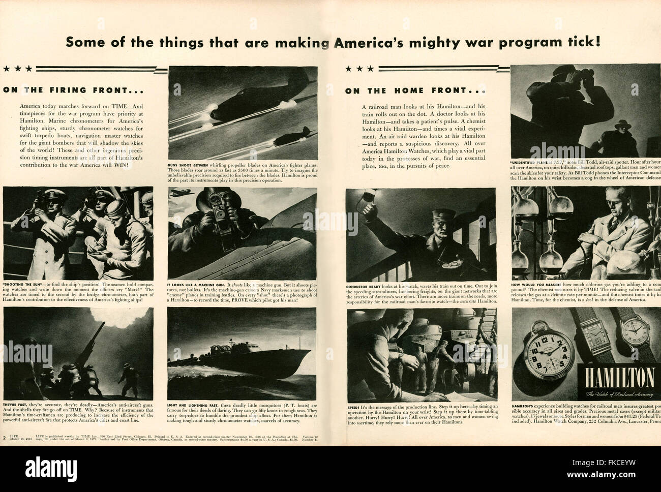 1940s USA Hamilton Magazine Advert Stock Photo - Alamy