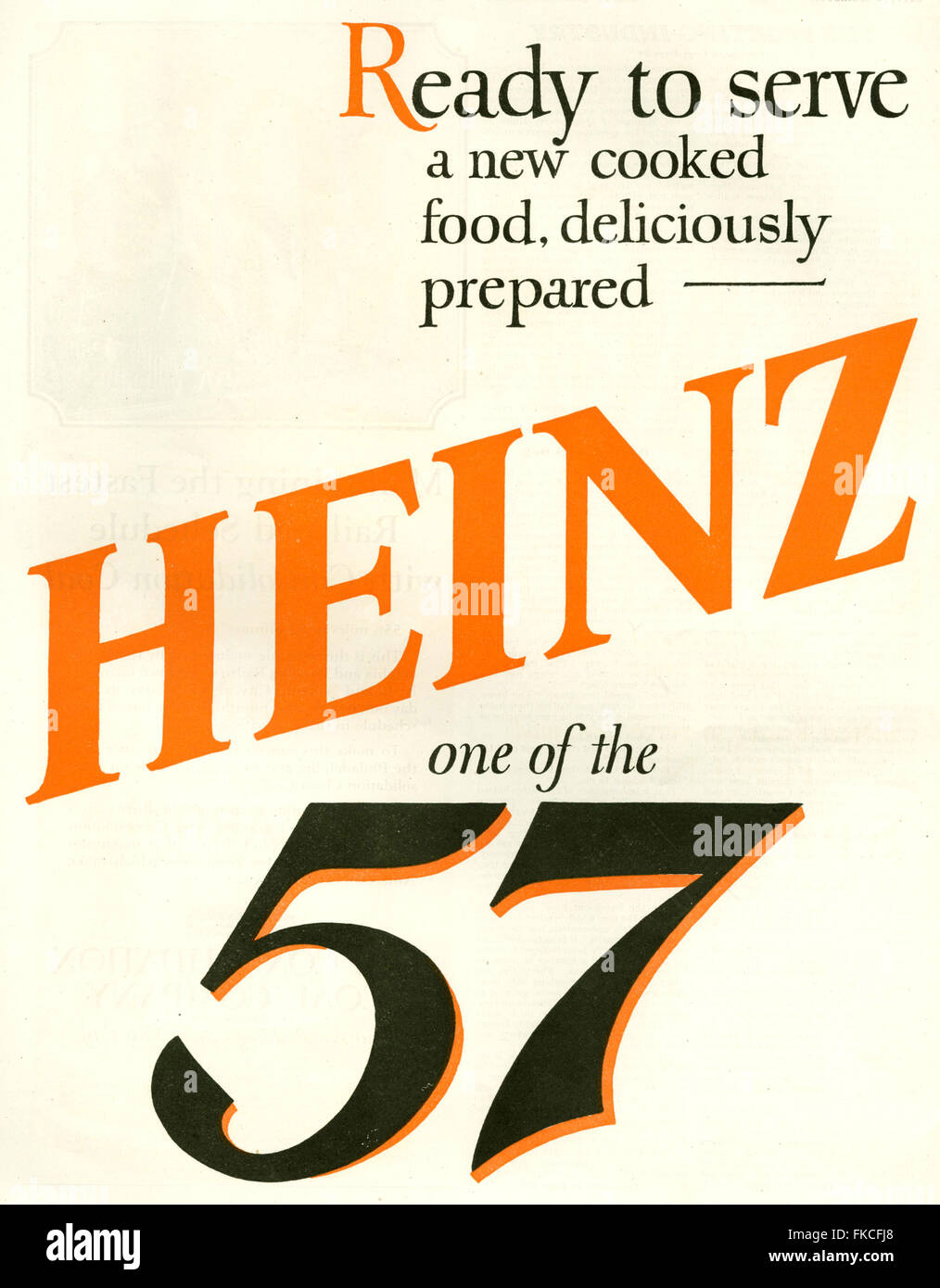 1920s USA Heinz Magazine Advert Stock Photo - Alamy