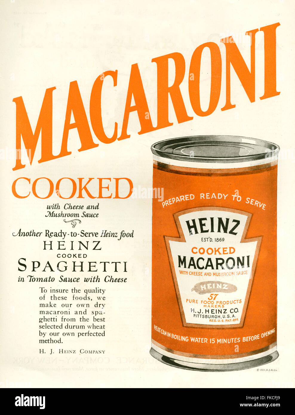 1920s USA Heinz Magazine Advert Stock Photo - Alamy