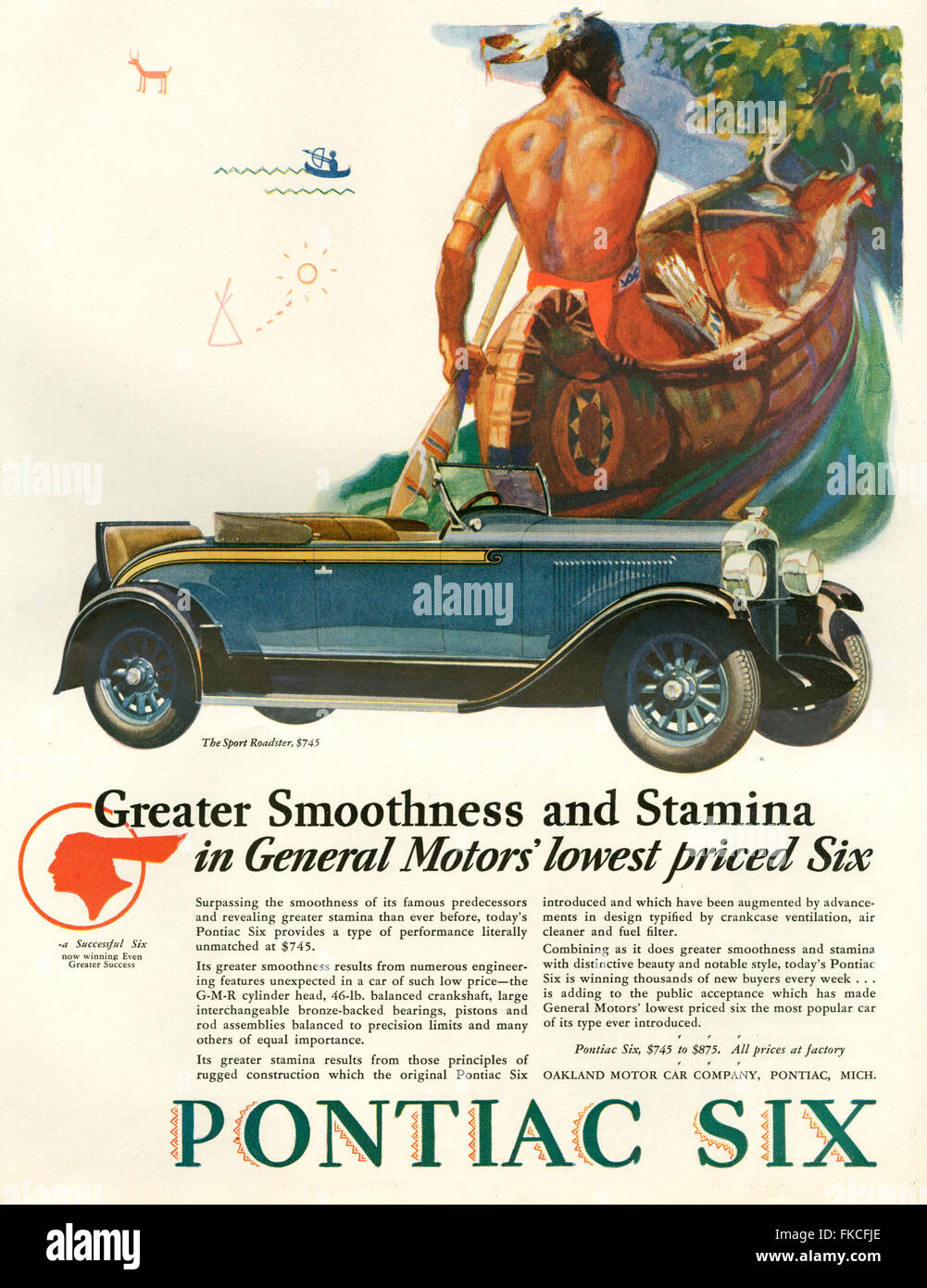 1920s USA Pontiac Magazine Advert Stock Photo - Alamy