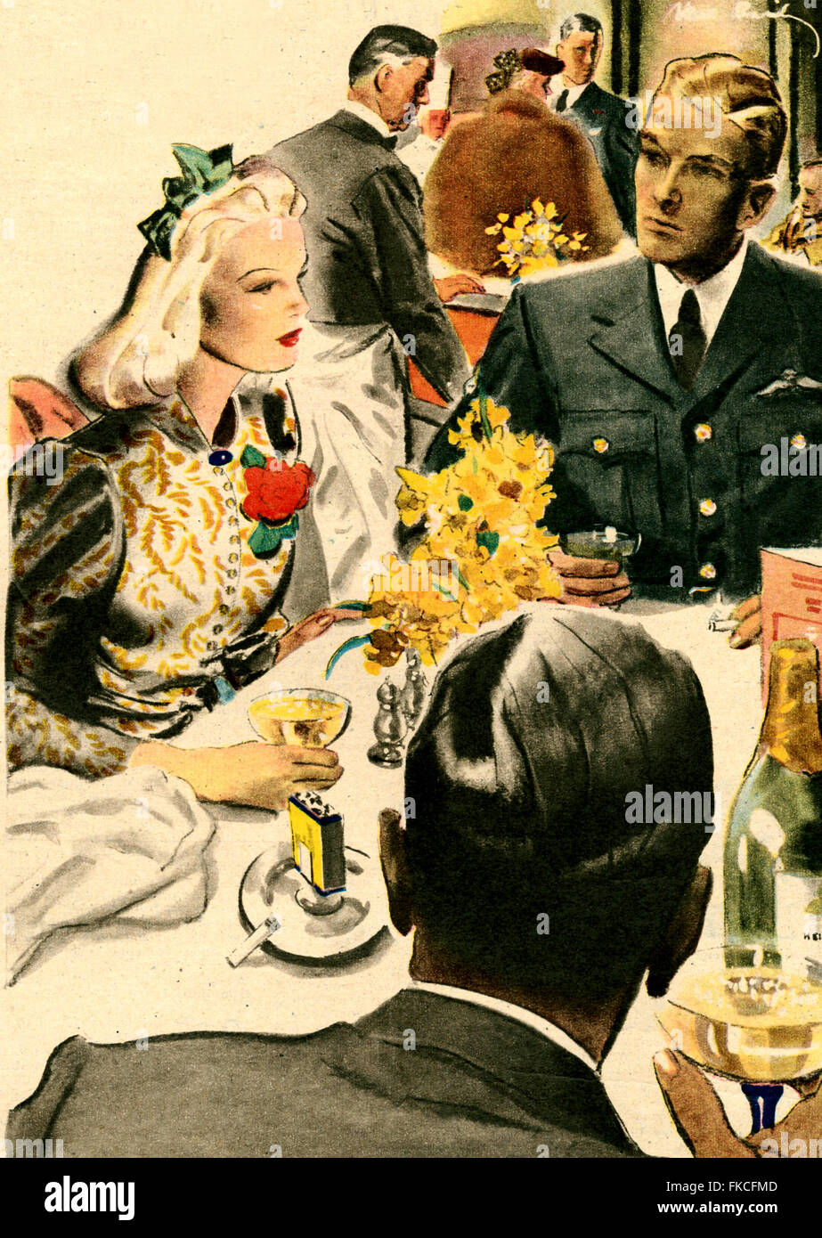 1940s dinner hi-res stock photography and images - Alamy