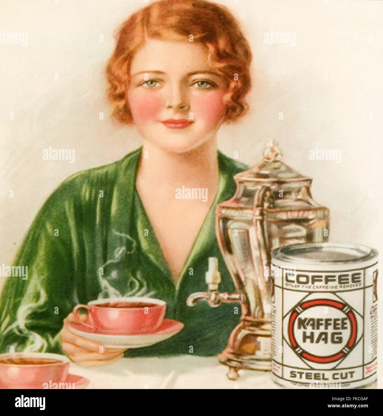1920s UK Kaffee HAG Magazine Advert (detail Stock Photo - Alamy