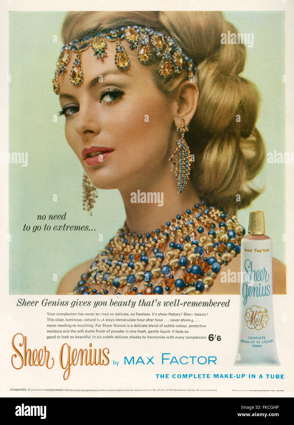 1960s UK Max Factor Magazine Advert Stock Photo - Alamy