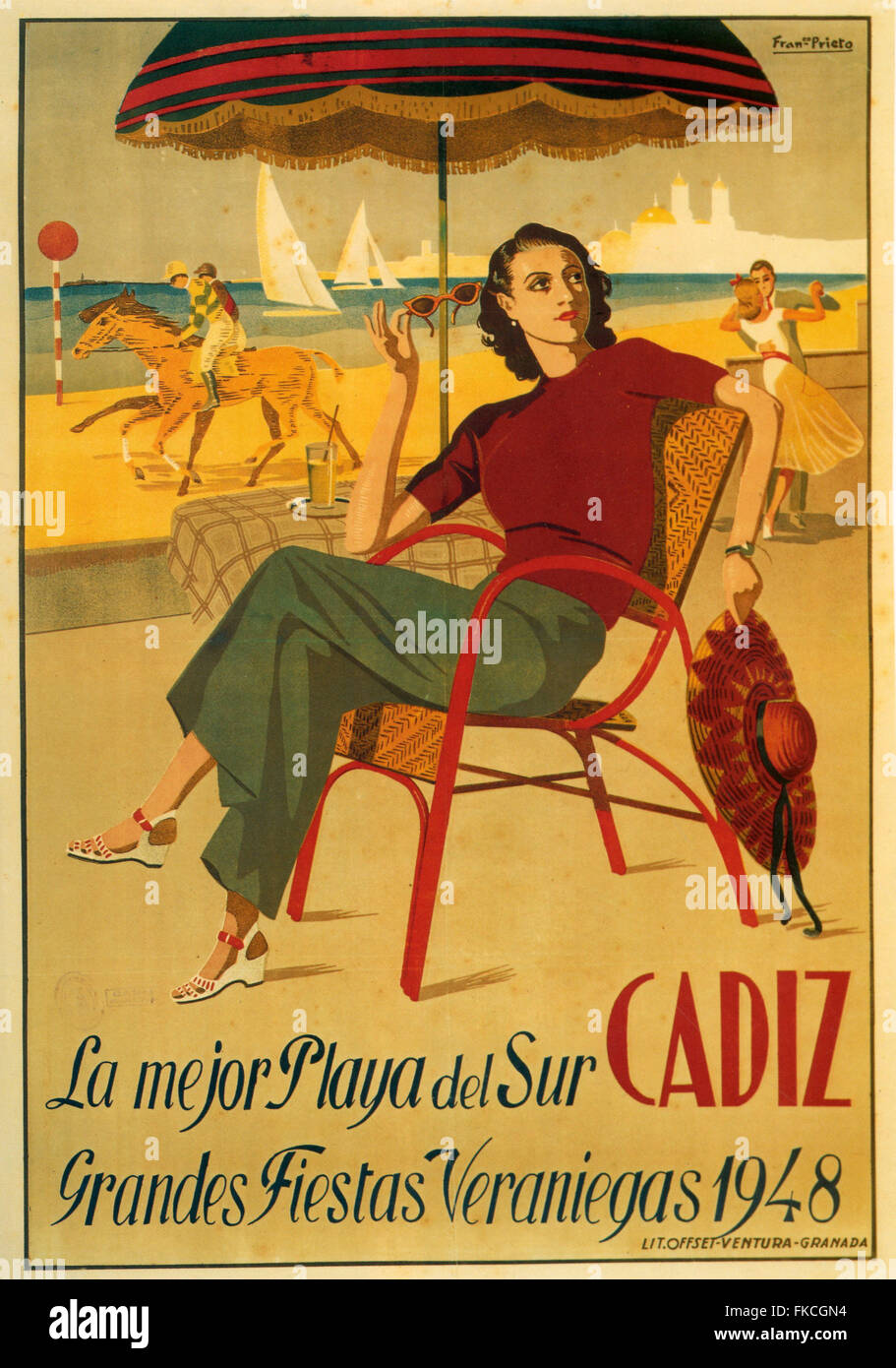 1940s Spain Cadiz Poster Stock Photo - Alamy
