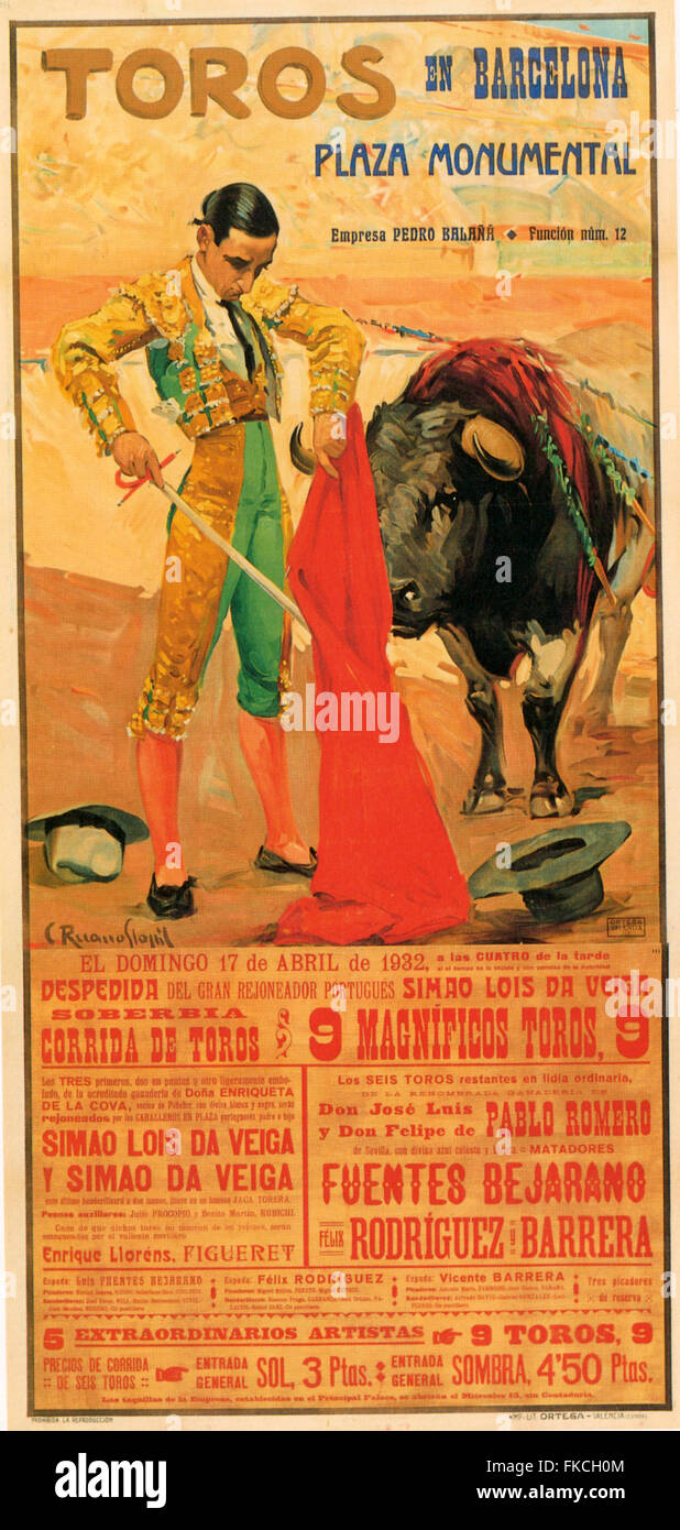 1930s Spain Barcelona Poster Stock Photo - Alamy