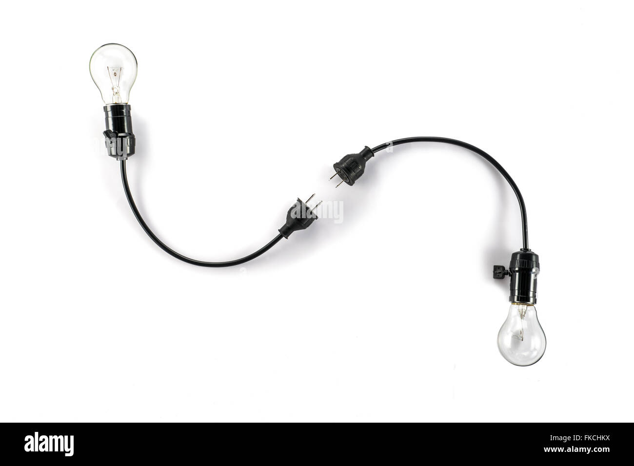 light bulb with plug and Lamp Holder, cable tungsten energy two Stock ...