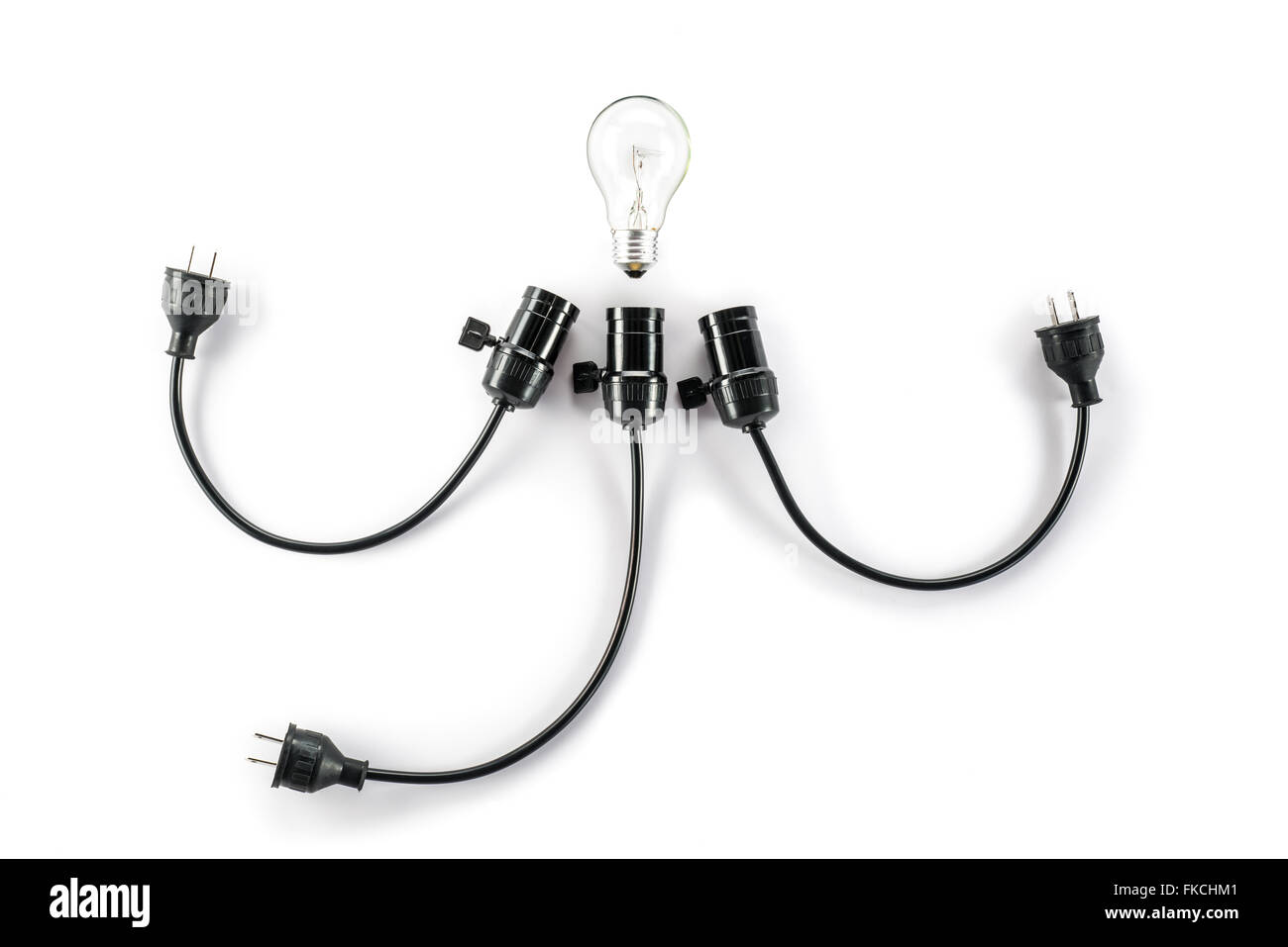 light bulb with plug and Lamp Holder, cable tungsten energy Stock Photo ...