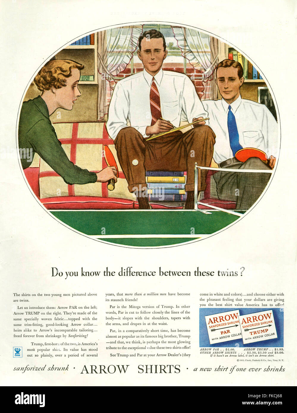 1930s USA Arrow Magazine Advert Stock Photo - Alamy