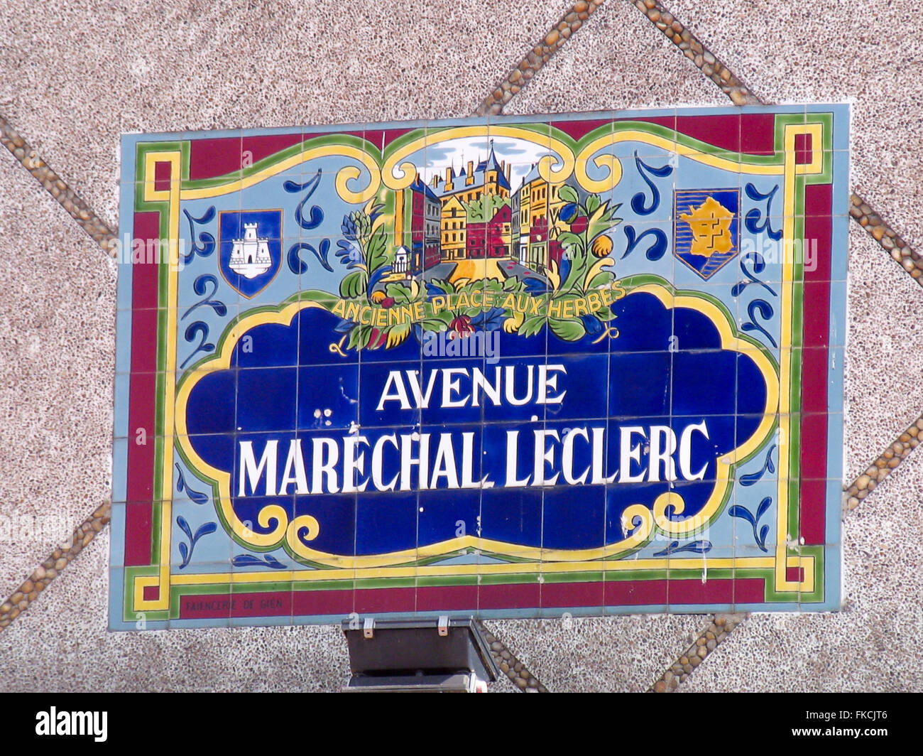 Ceramic tile road sign Stock Photo - Alamy