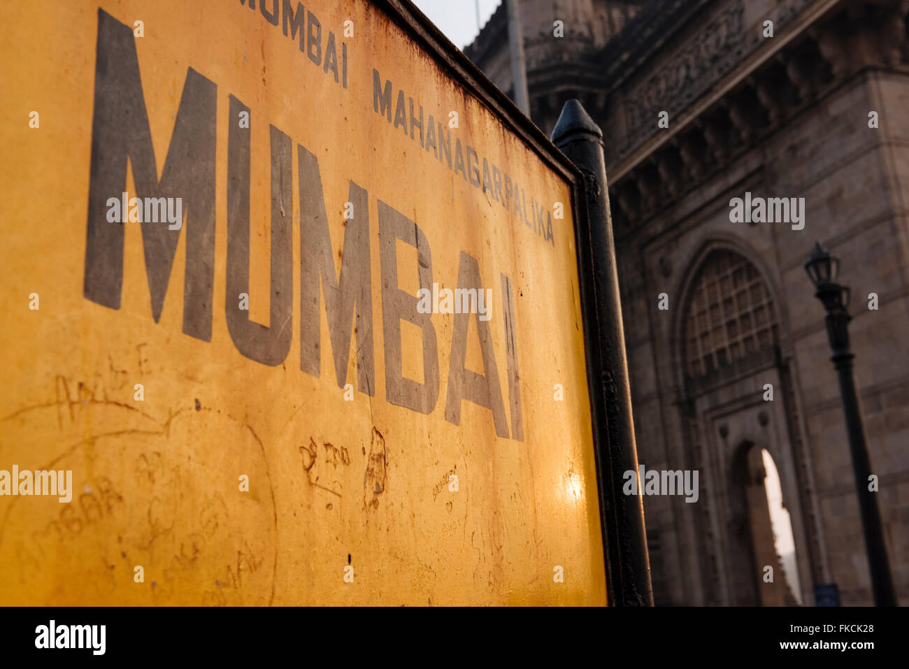 Mumbai signage, India Stock Photo - Alamy