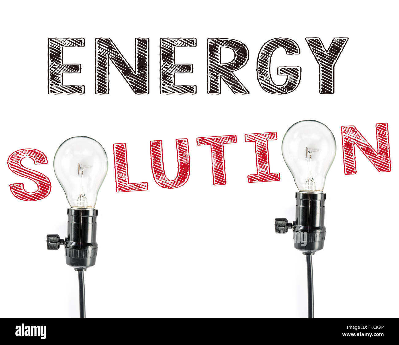 energy solution phrase and light bulb, Energy saving saver ecology ...