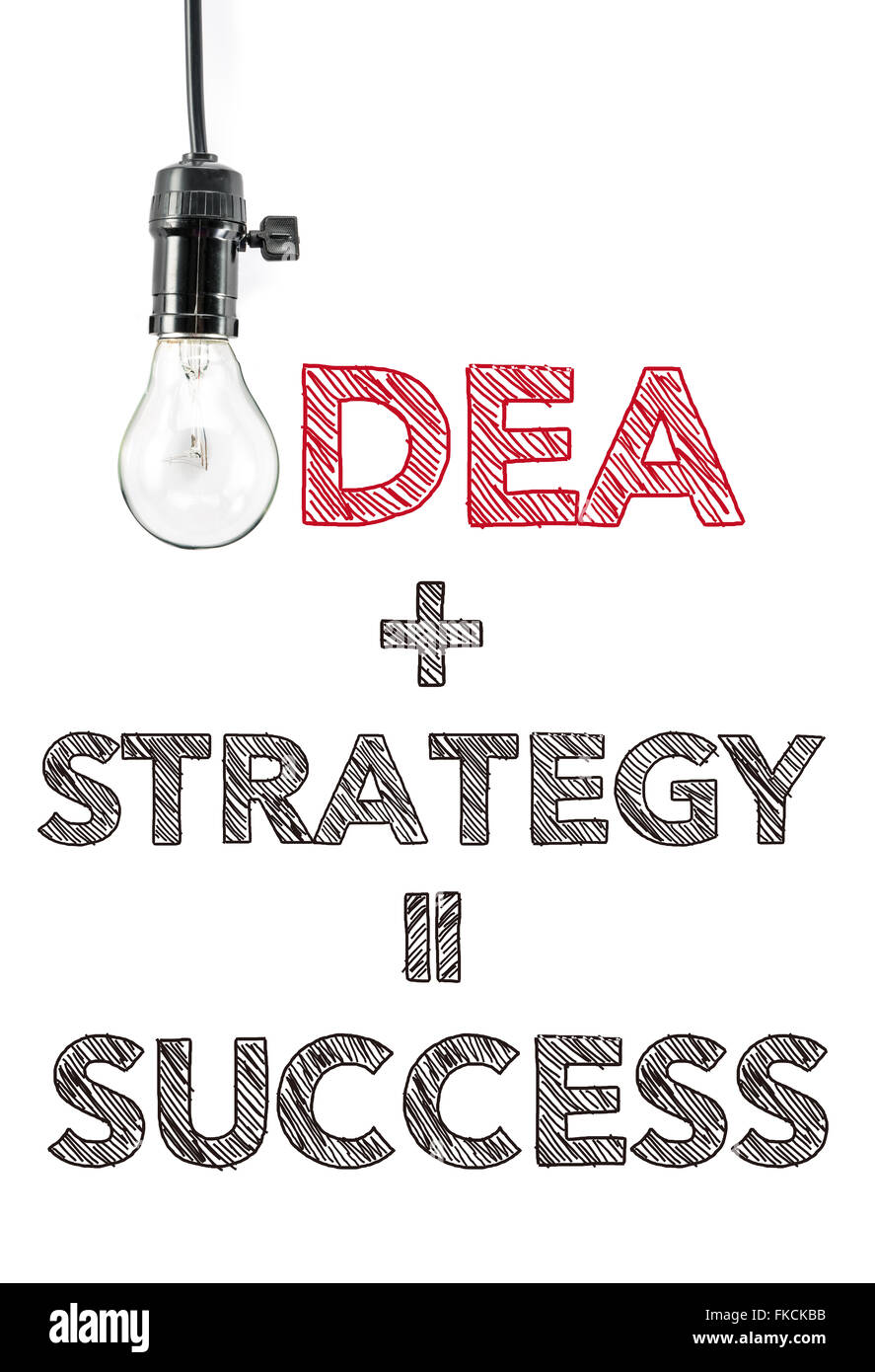 idea plus strategy equal success, hand writing, innovation business ...