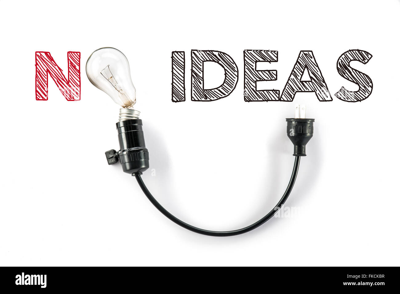 No idea phrase and light bulb, hand writing ,broken Thinking Creativity ...