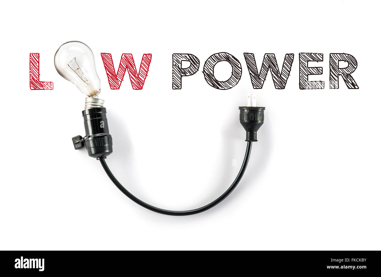 saving energy, low power light bulb caring for the Earth, hand writing ...