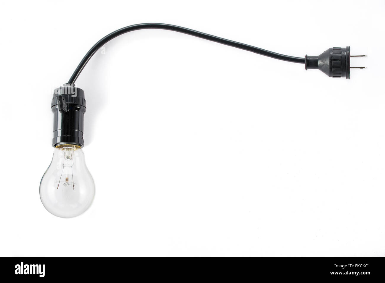 light bulb with plug and Lamp Holder, cable tungsten energy Stock Photo ...
