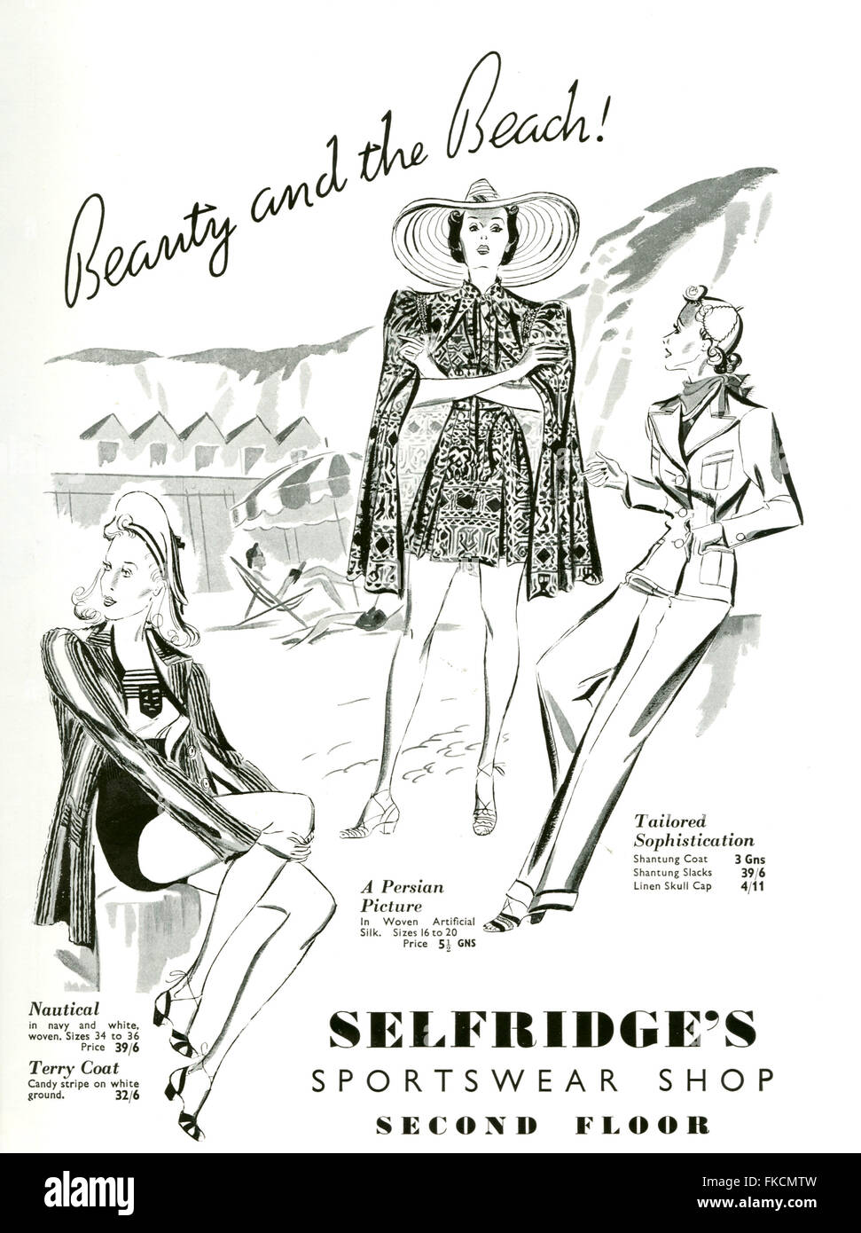 1930s UK Selfridges Magazine Advert Stock Photo - Alamy