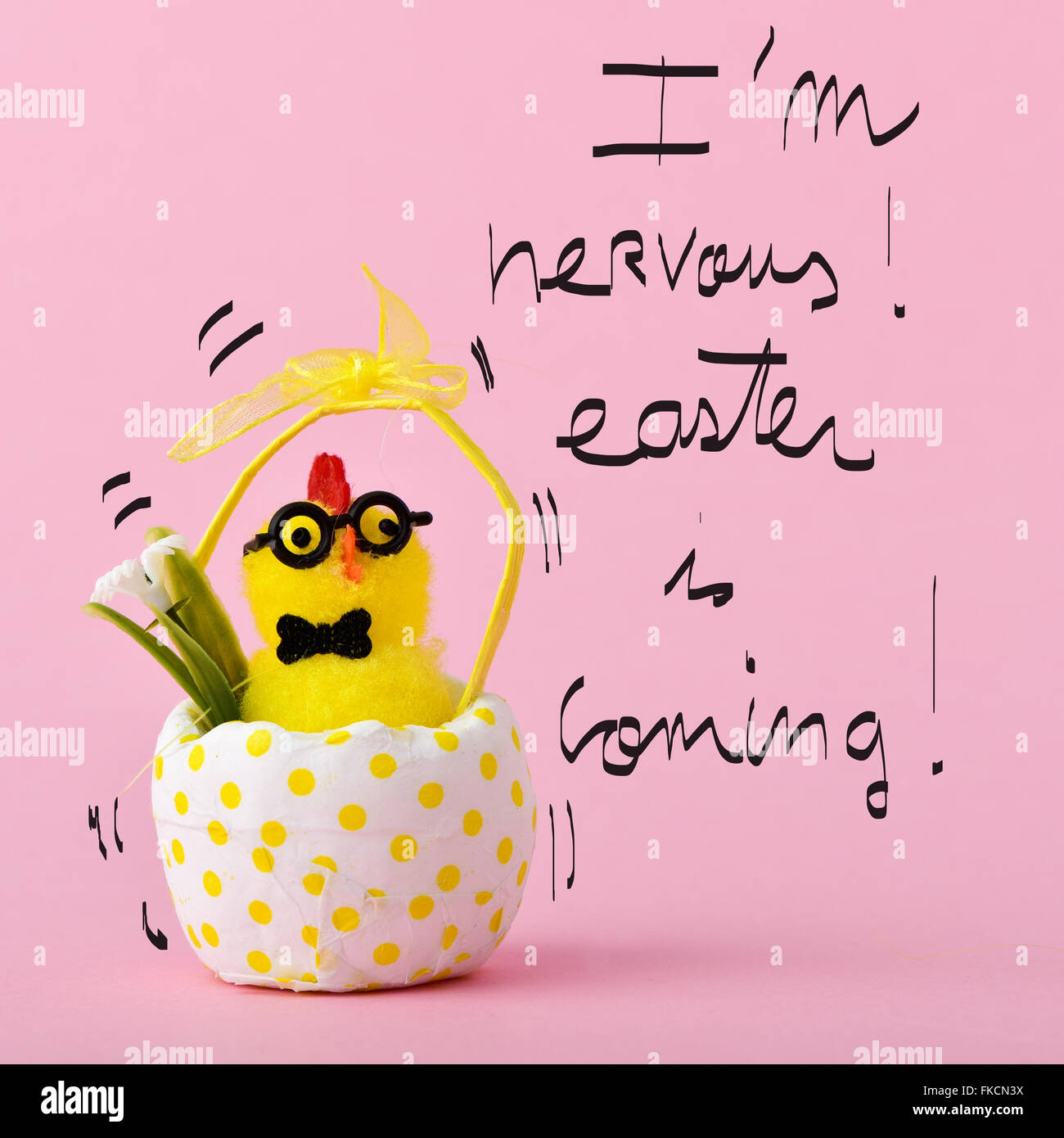 a teddy chick in a hitched egg decorated with a dot-pattern and the ...