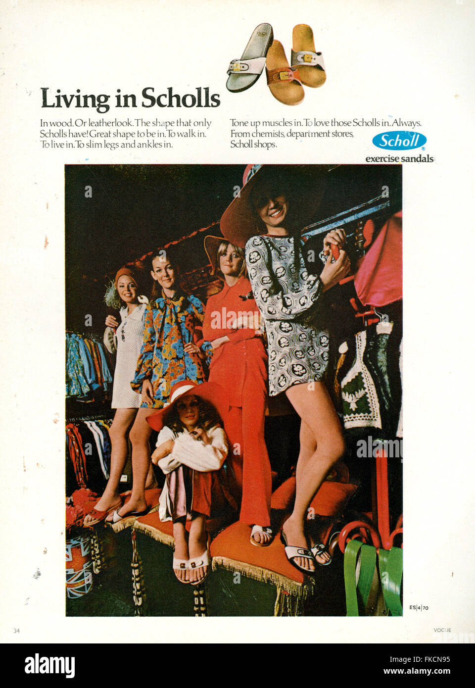 1970s UK Scholl Magazine Advert Stock Photo - Alamy
