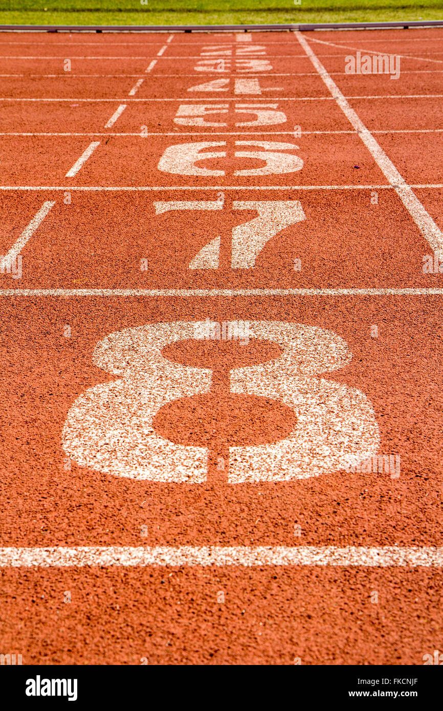 Running track lane seven 7 hi-res stock photography and images - Alamy