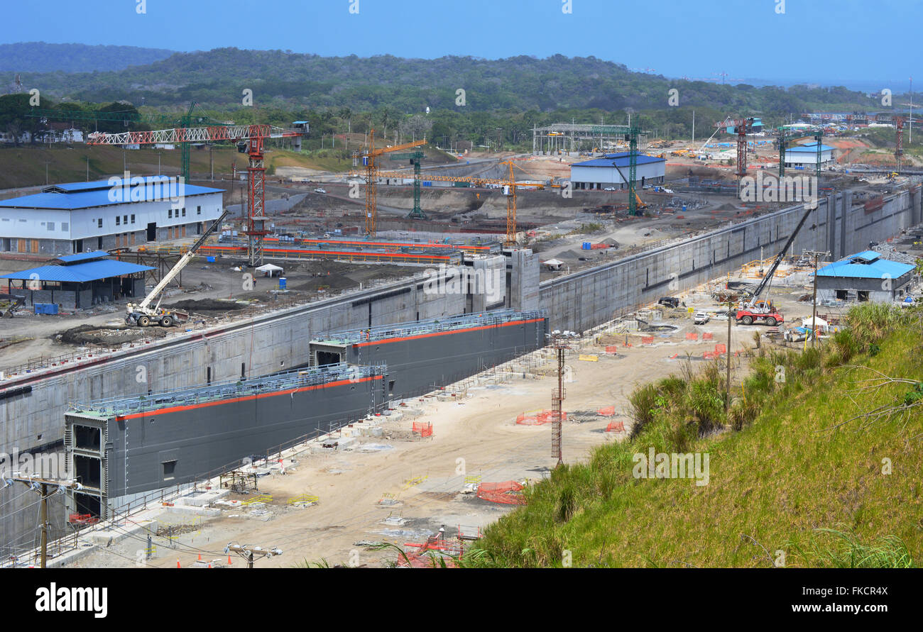 View of the construction site of the expansion project for the new ...
