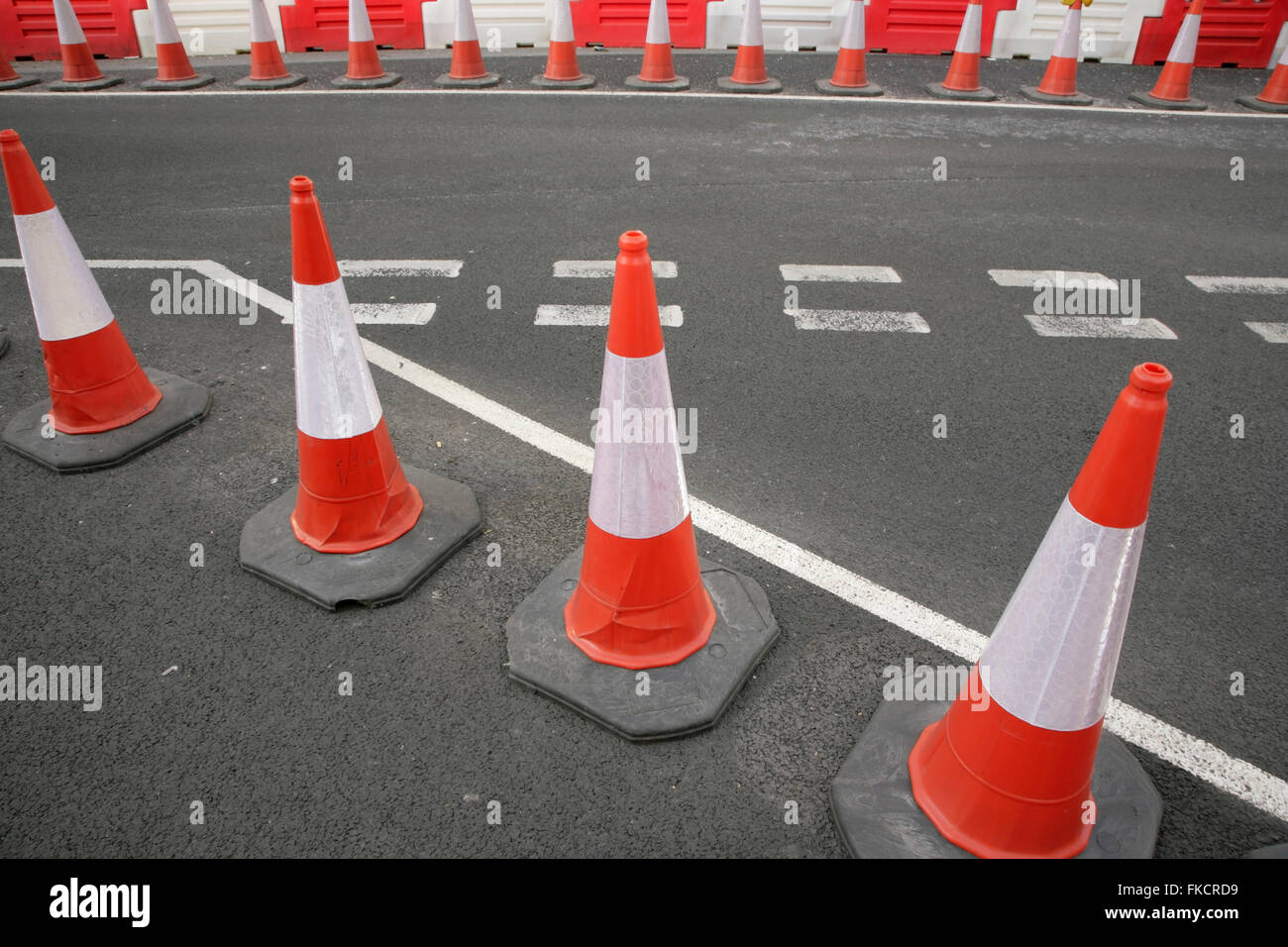 Road cones at section of roadworks Stock Photo - Alamy
