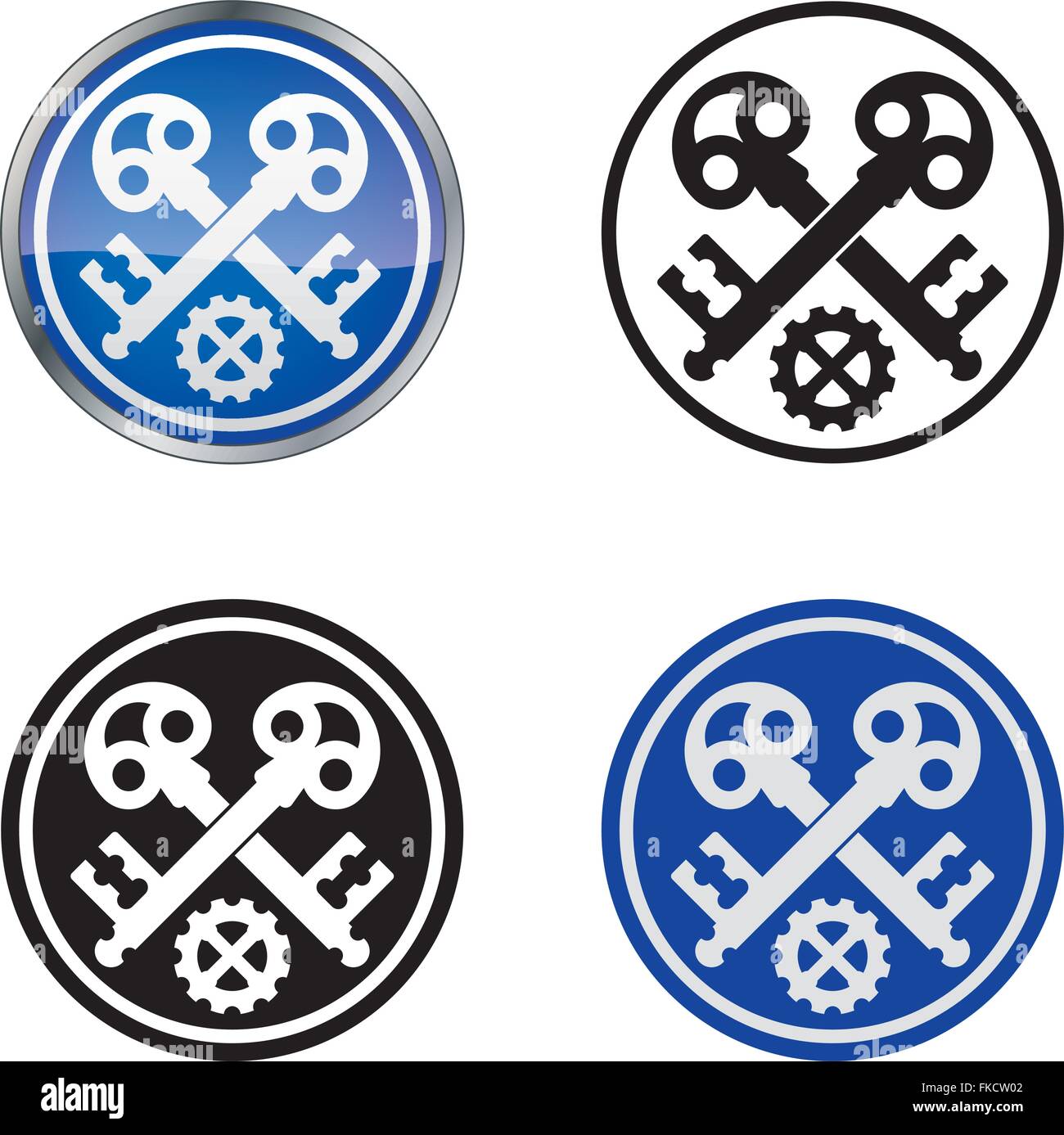 Traditional Locksmith's Guild Vector Symbol, four variations Stock ...