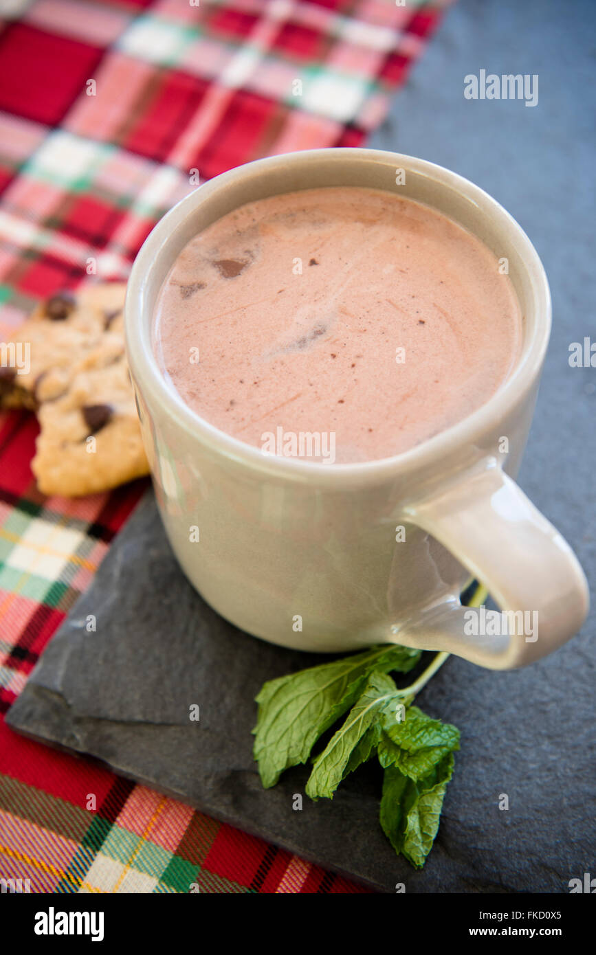 Hot chocolate in mug Stock Photo - Alamy